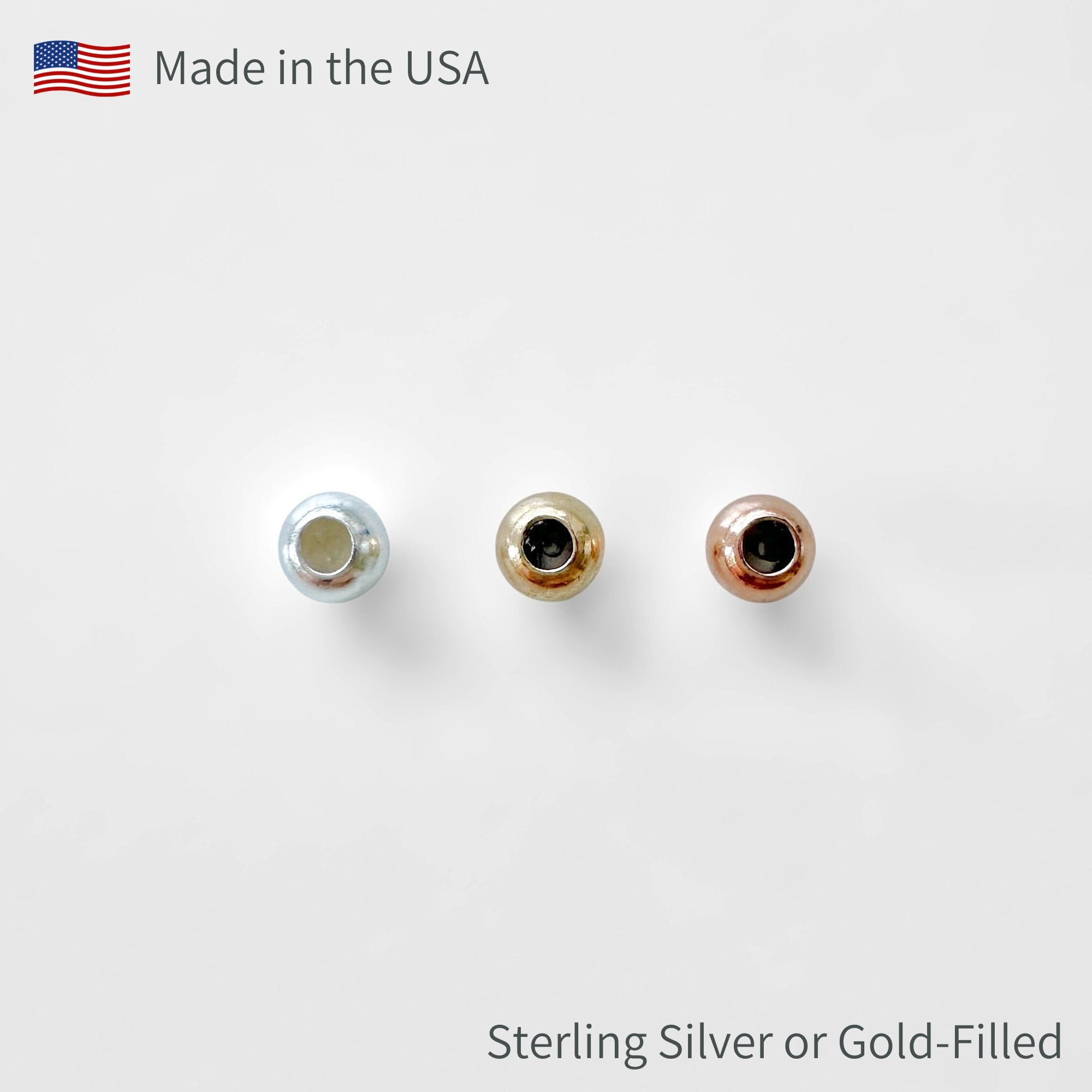 3mm Metal Beads with Silicone Insert | The Bead Mix