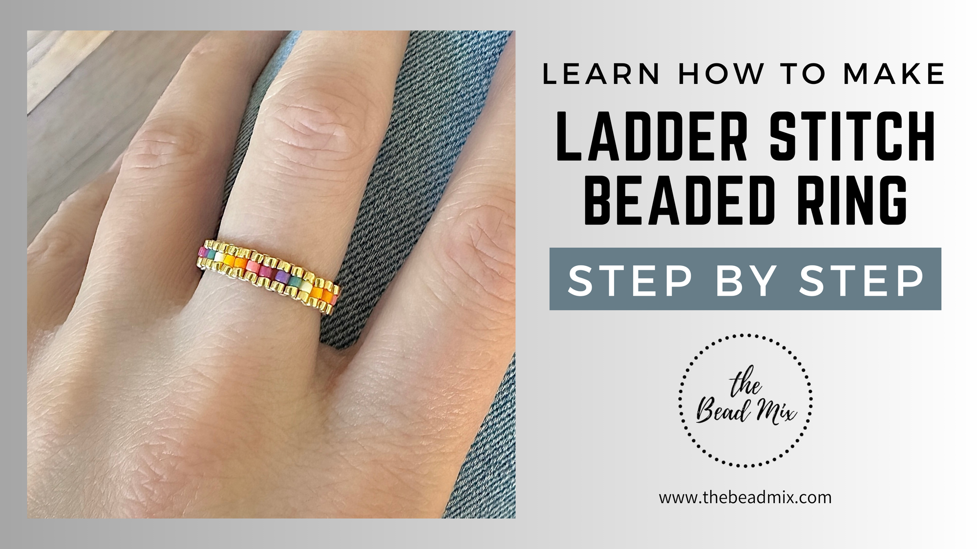 Ladder Stitch Beaded Ring Free Beading Tutorial | The Bead Mix