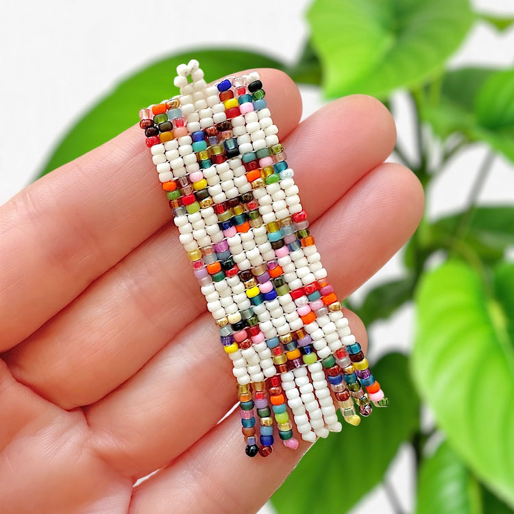 Square Stitch Patchwork Quilt Earrings Free Beading Pattern | The Bead Mix