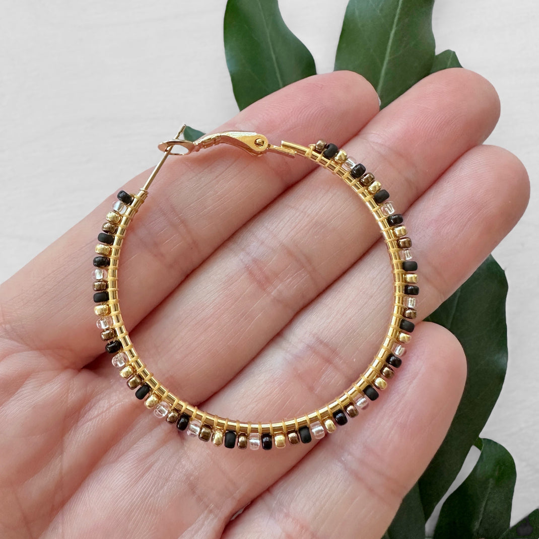 Beaded Hoop Earrings Tutorial | The Bead Mix